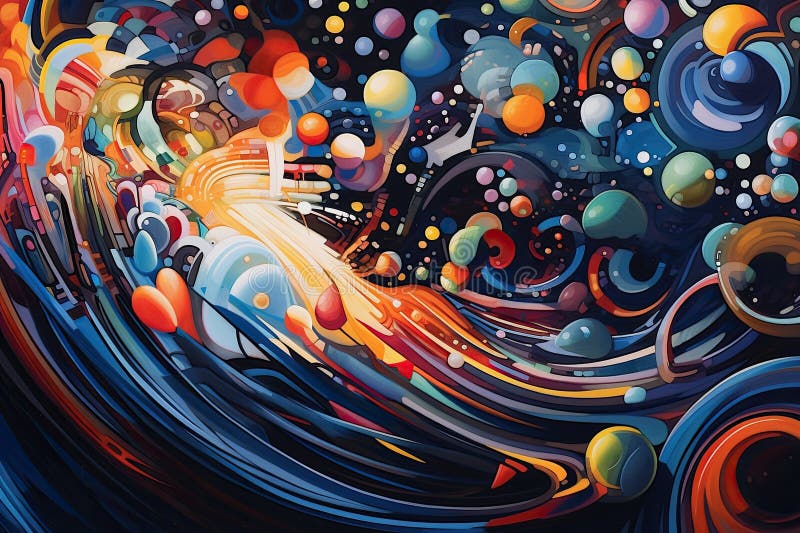 Symphony of Intergalactic Elements and Abstract Forms, Evoking a Sense ...