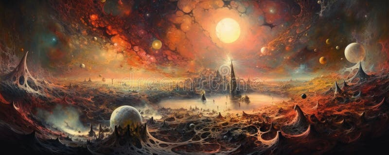 Symphony of Intergalactic Elements and Abstract Forms, Evoking a Sense ...