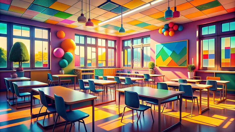 A Symphony of Knowledge an AI-Generated Classroom Filled with Vibrant ...