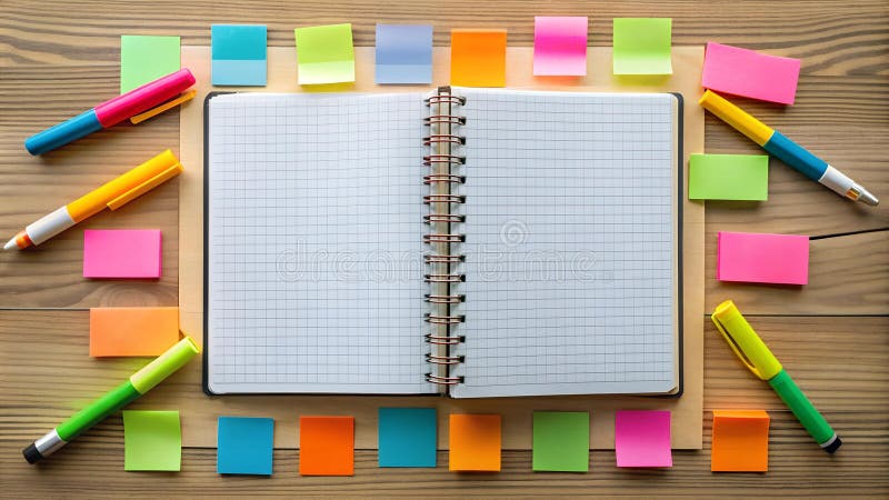 Symphony Knowledge Open Notebook Overflowing Handwritten Notes Vibrant ...