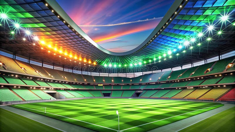 A Symphony of Light a Futuristic Stadium Illuminated by Dynamic ...
