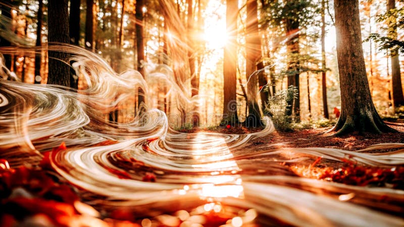 A Symphony of Light and Shadow: Abstract Expression of a Sunlit Forest ...