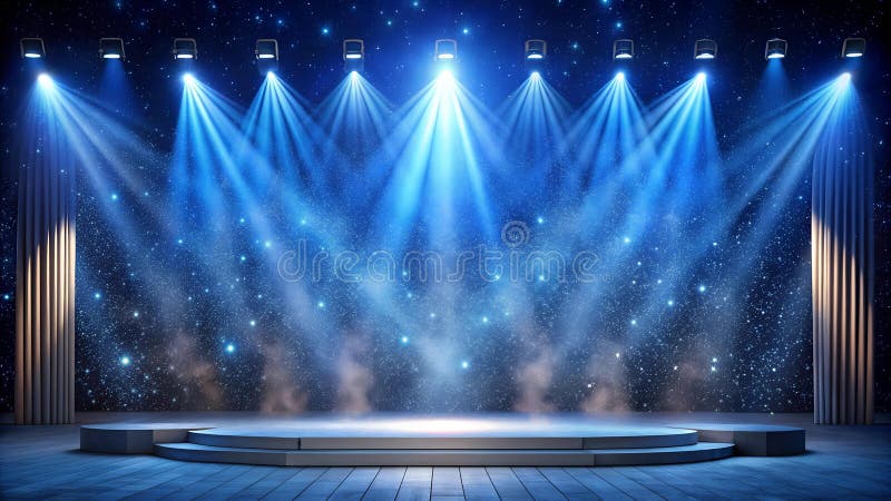 Symphony of Light: a Stage Illuminated by Starlight AI Generated Stock ...