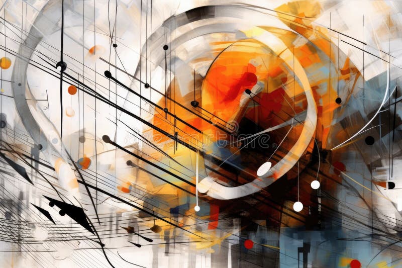 Symphony of Musical Notes Visualized through Abstract Lines and Shapes ...