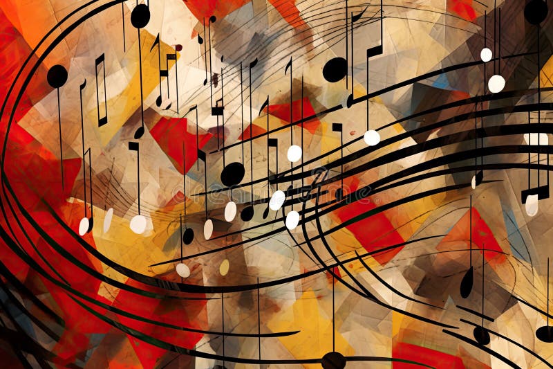 Symphony of Musical Notes Visualized through Abstract Lines and Shapes ...