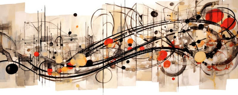 Symphony of Musical Notes Visualized through Abstract Lines and Shapes ...