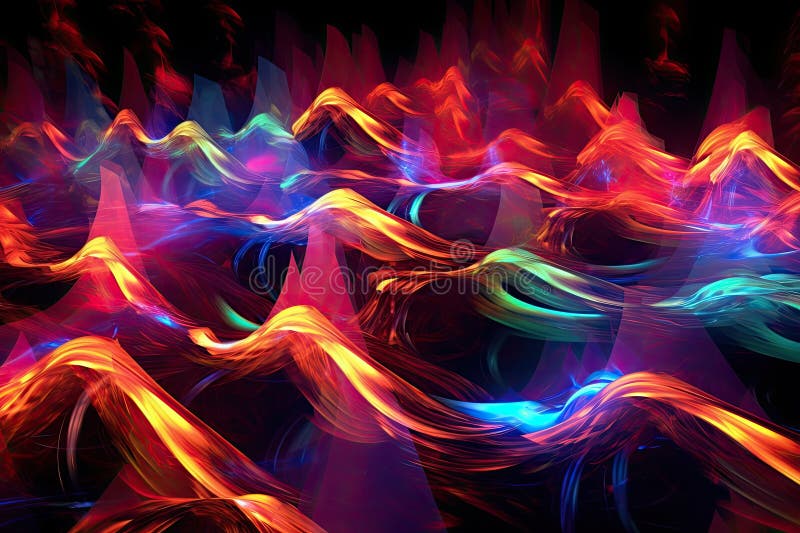 Symphony of Neon Lights Dancing in Abstract Patterns, Illuminating the ...