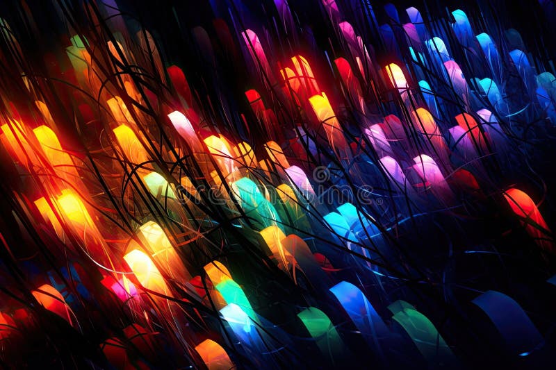 Symphony of Neon Lights Dancing in Abstract Patterns, Illuminating the ...