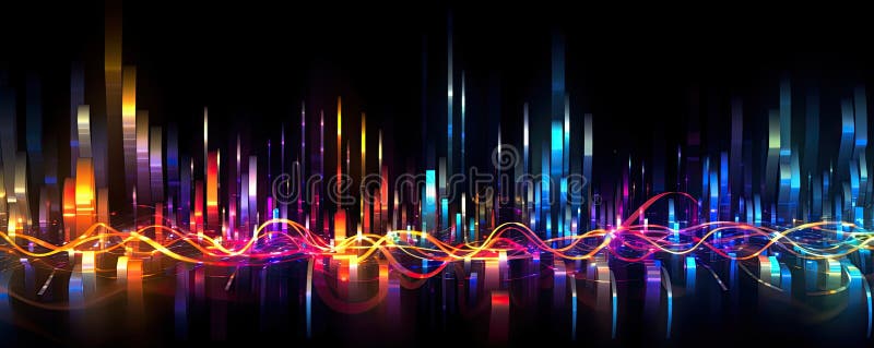 Symphony of Neon Lights Dancing in Abstract Patterns, Illuminating the ...