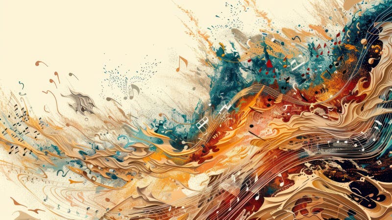 Symphony of Notes: Intricate Illustration of Music Notes Intertwining ...