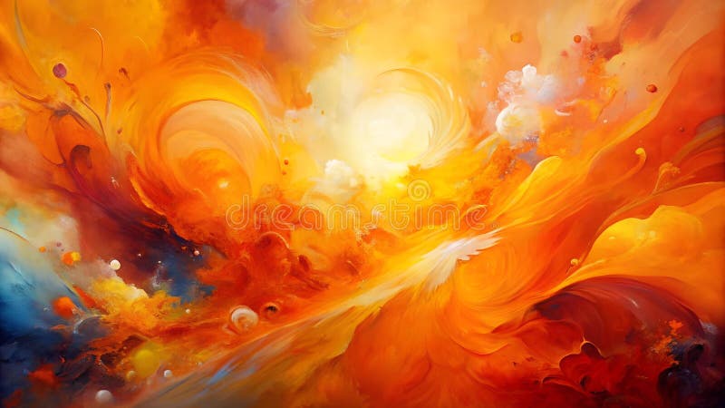 A Symphony of Orange Abstract Expression of Joy Generative AI Stock ...