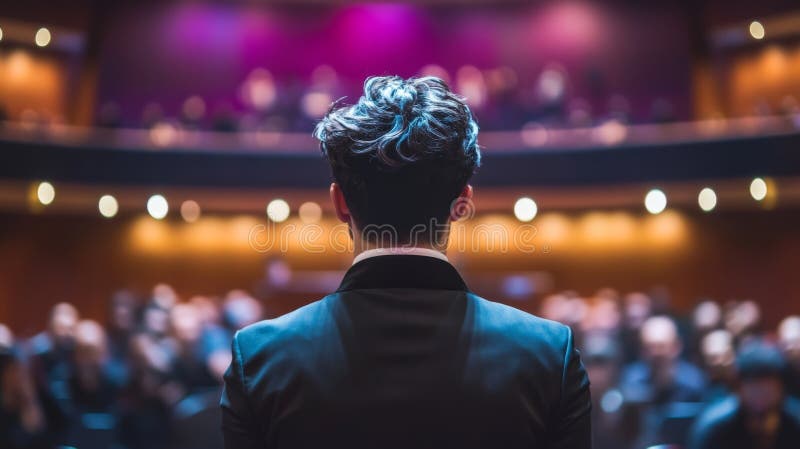 Symphony Orchestra Conductor Directing the Orchestra during a Concert ...