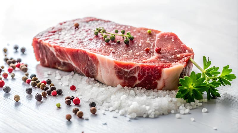 A Symphony of Red and White: a Raw Steak S Still Life Generative AI ...