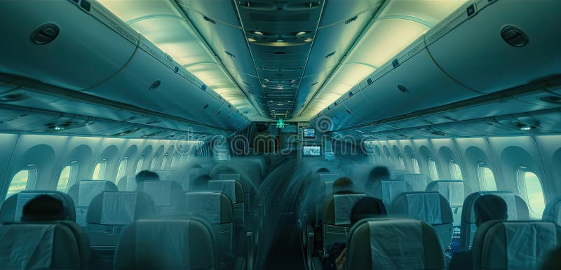 A Symphony of Seats: Inside the Airplane Stock Image - Image of modern ...