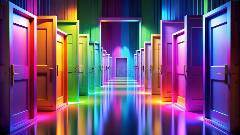 A Symphony of Shifting Hues: an Abstract Loop of Doors and Pathways in ...