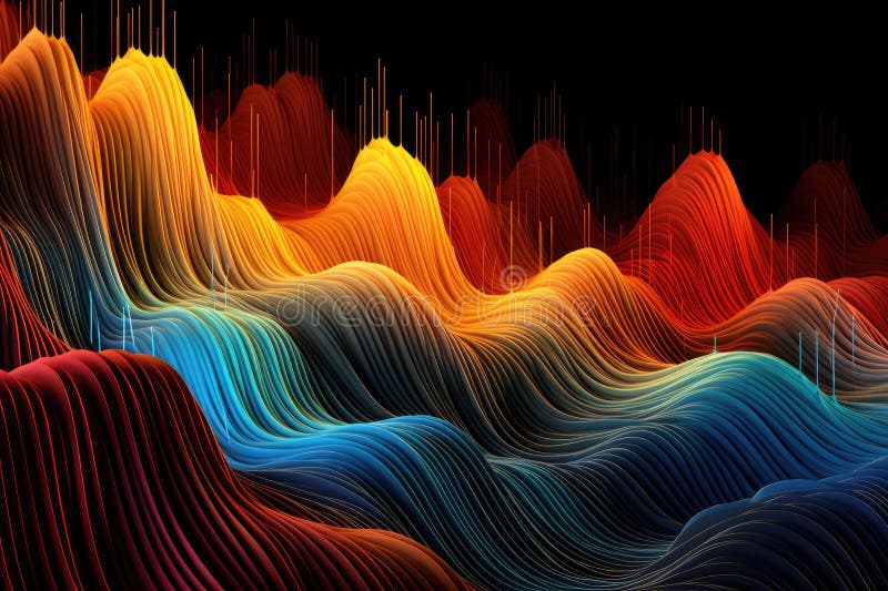 Symphony of Sound Waves Visualized through Vibrant and Undulating Lines ...