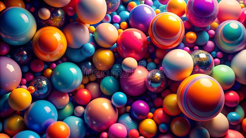 A Symphony of Spheres: Intertwining Geometric Forms in a Vibrant Color ...