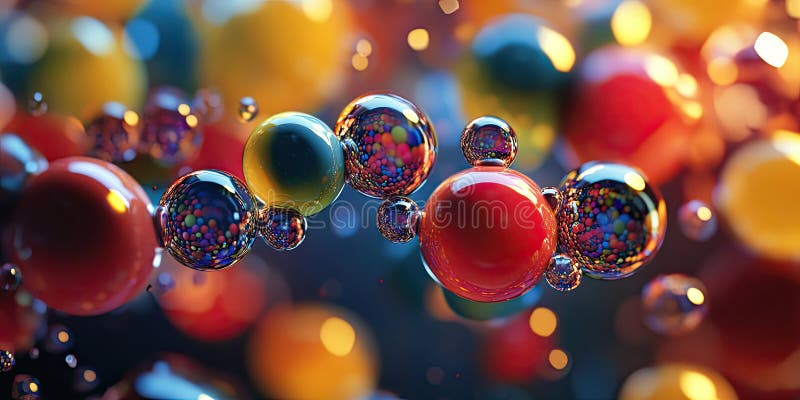 A Symphony of Spheres: Where Colors Dance in a Weightless Ballet Stock ...