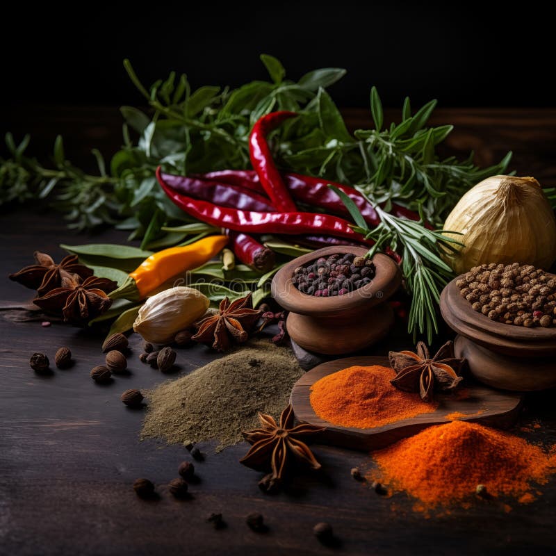 A Symphony of Spices: Culinary Treasures on Display Stock Photo - Image ...
