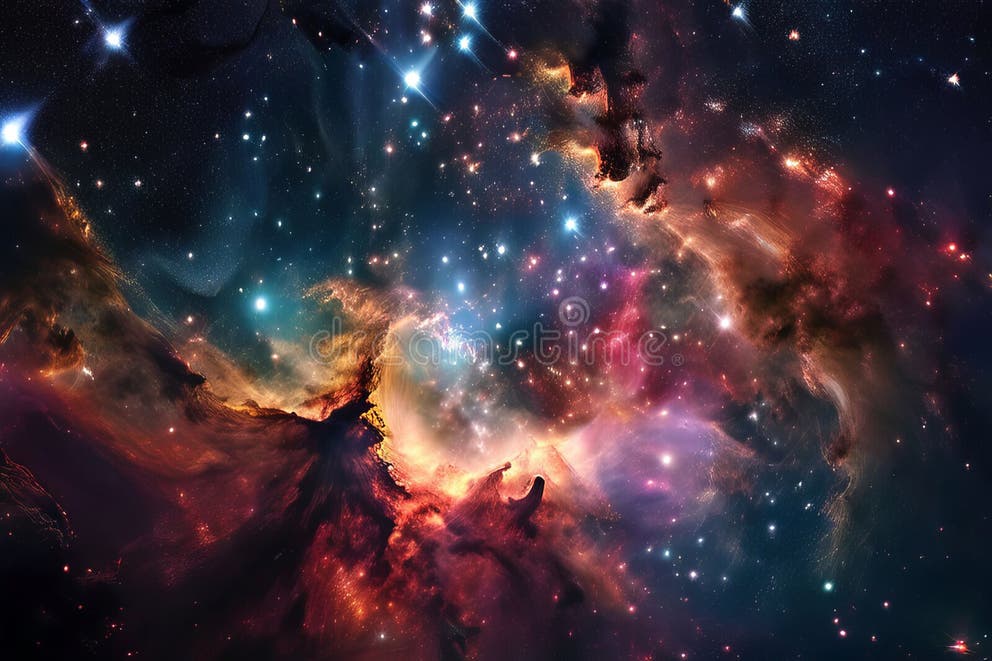 A Symphony of Stars Captured through Multiple Exposures Creating Stock ...