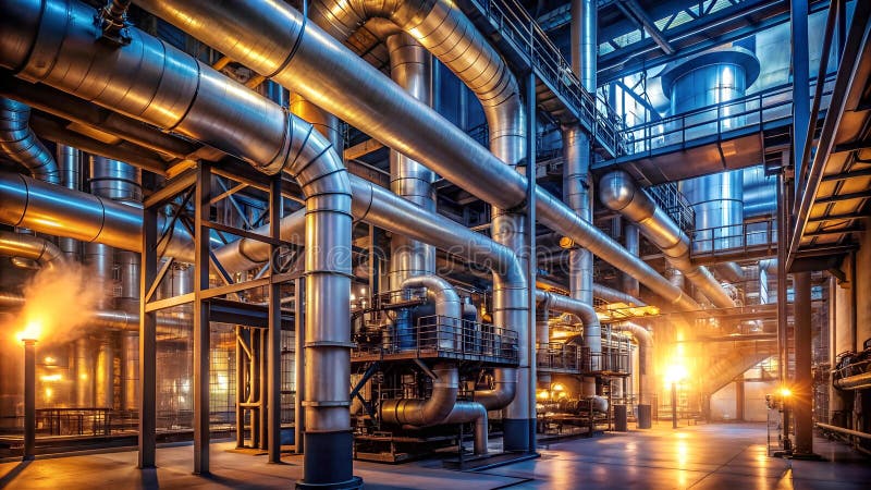 A Symphony of Steam: an Industrial Dreamscape of Intertwining Pipes and ...