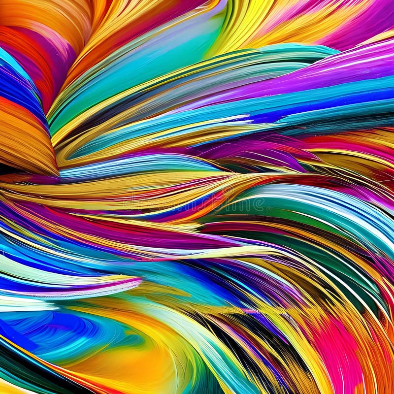 A Symphony of Swirling Brushes and Paint Strokes, Creating a Harmonious ...