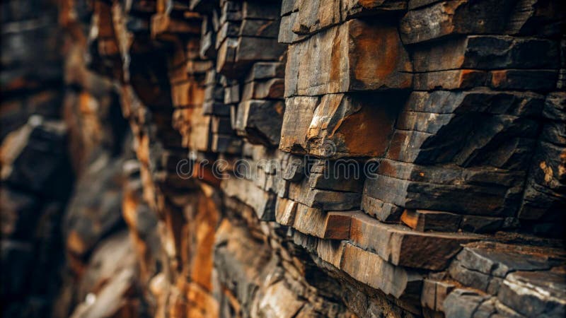 A Symphony of Textures: a Close-Up View of a Rugged Rock Face ...