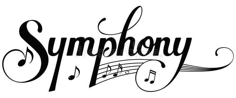 Symphony - Custom Calligraphy Text Stock Vector - Illustration of ...
