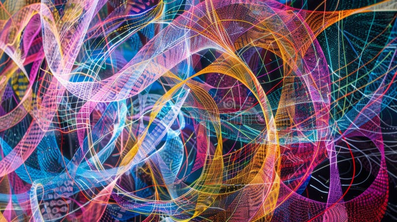 A Symphony of Vibrant Lines Weave Together in a Complex and Intricate ...