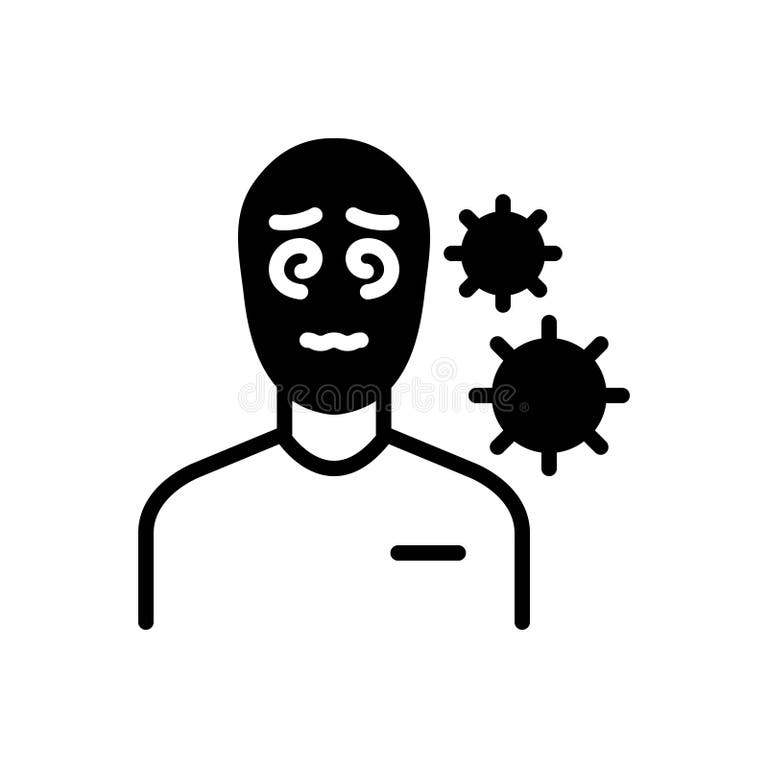 Black Solid Icon for Symptoms, Indications and Syndrome Stock Vector ...