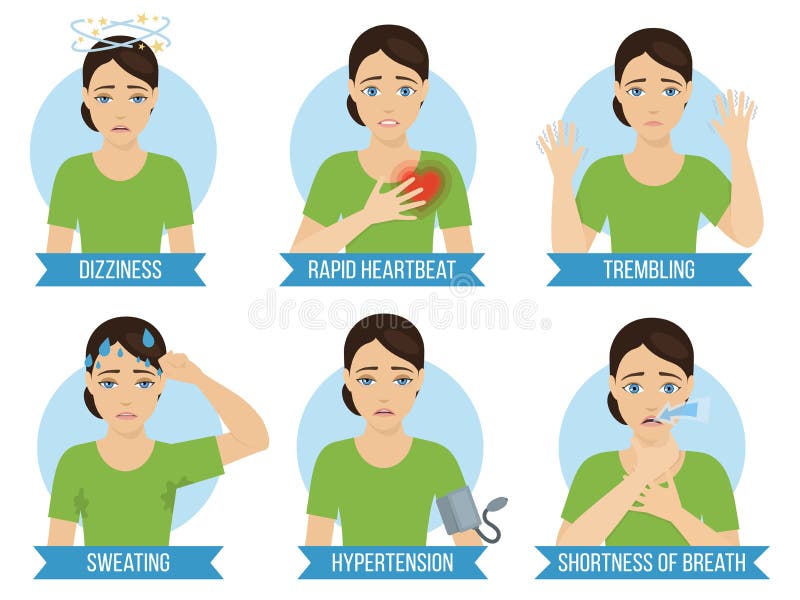 Symptoms of panic attack stock vector. Illustration of hyperventilation ...