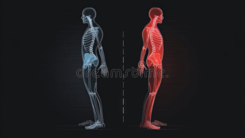 Symptoms Visualization on Body Silhouette Showing Left and Right Split ...