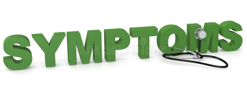 Symptoms Word with Stethoscope Isolated Stock Illustration ...