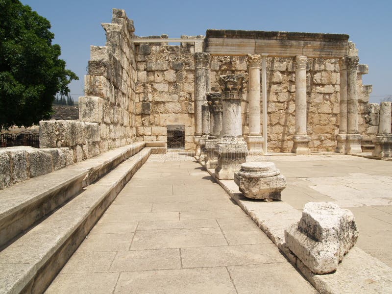 Synagogue in Capernaum stock photo. Image of stone, summer - 2994328