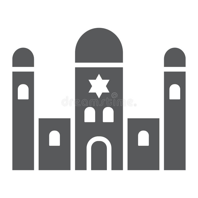 Synagogue Glyph Icon, Religion and Architecture, Jewish Church Sign ...