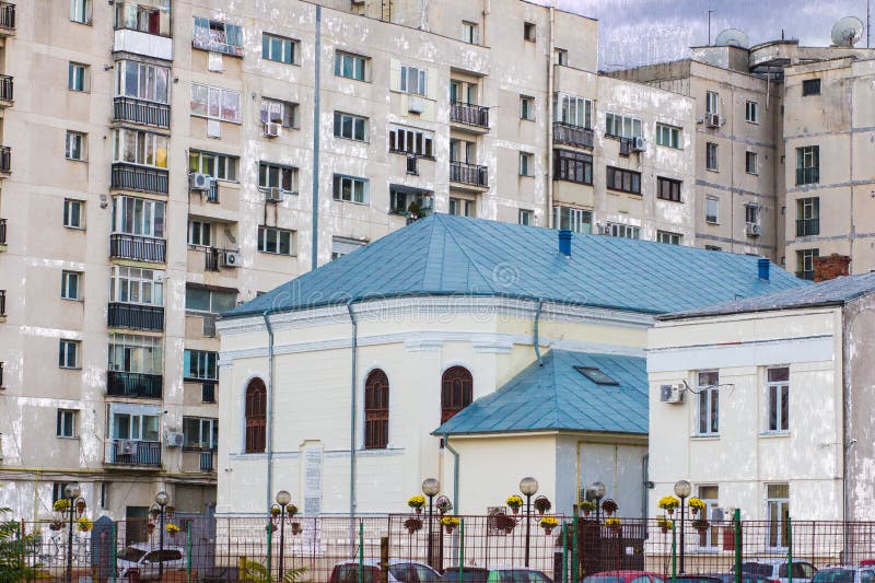 Contrasting Soviet and Modern Architecture in Bucharest Stock Image ...