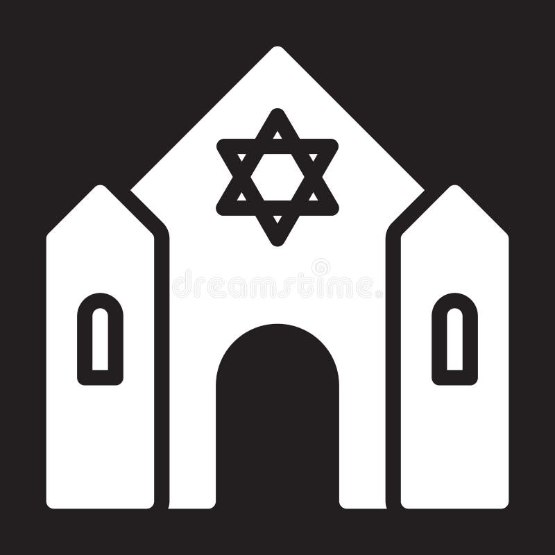 Synagogue Icon, Vector Illustration Isolated on Black. Stock Vector ...
