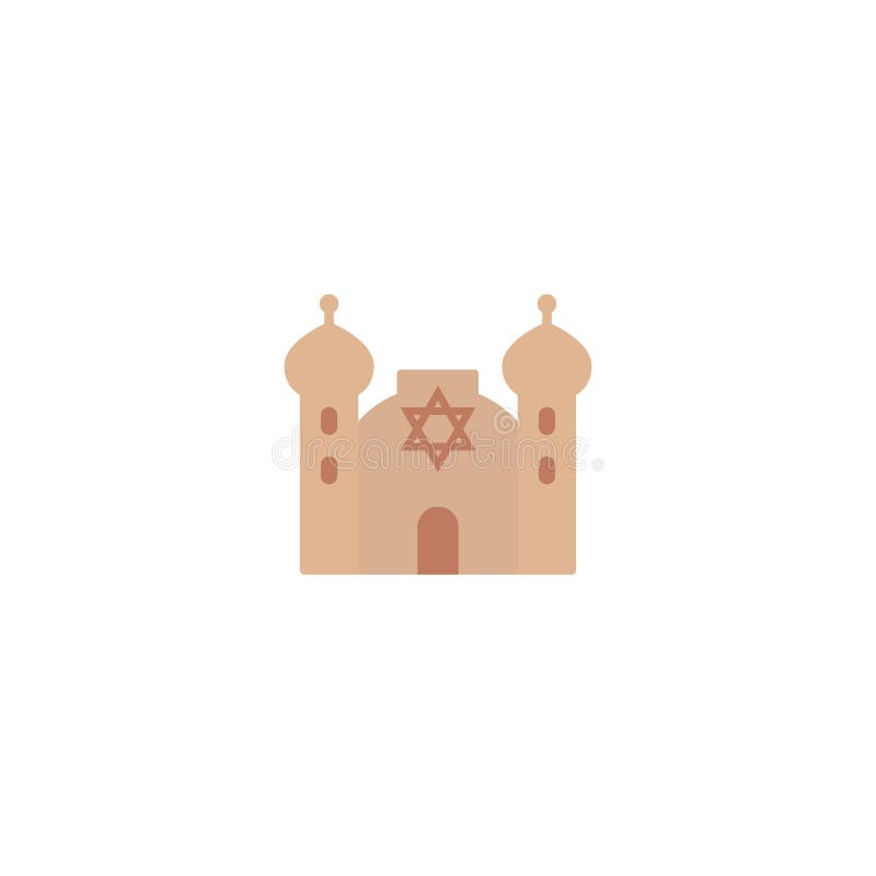 Synagogue Icon on White, Flat Vector Stock Vector - Illustration of ...