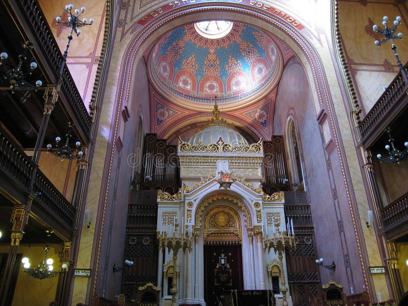 Synagogue interior stock image. Image of hungary, balcony - 4368017