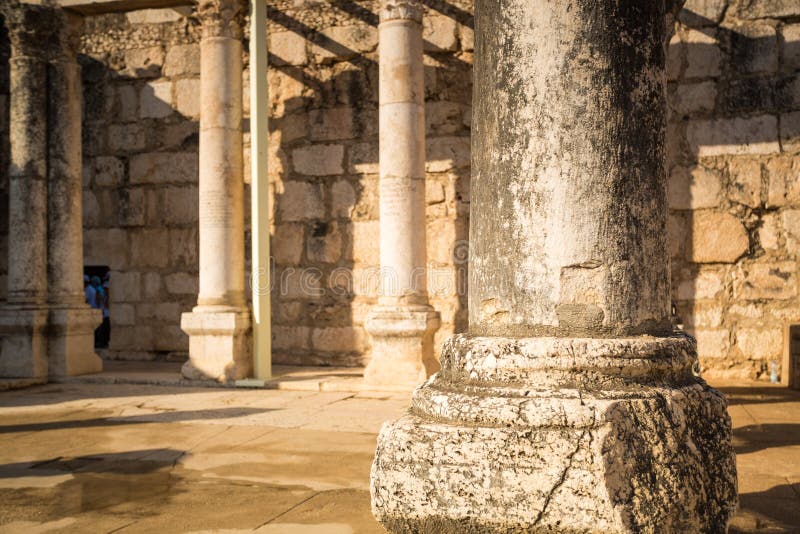 Synagogue in Jesus Town of Capernaum Stock Image - Image of kafarnaum ...