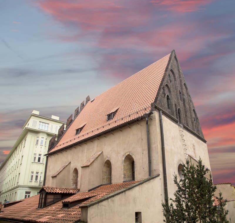 Synagogue in Jewish Quarter of Prague (day) , Czech Republic Stock ...