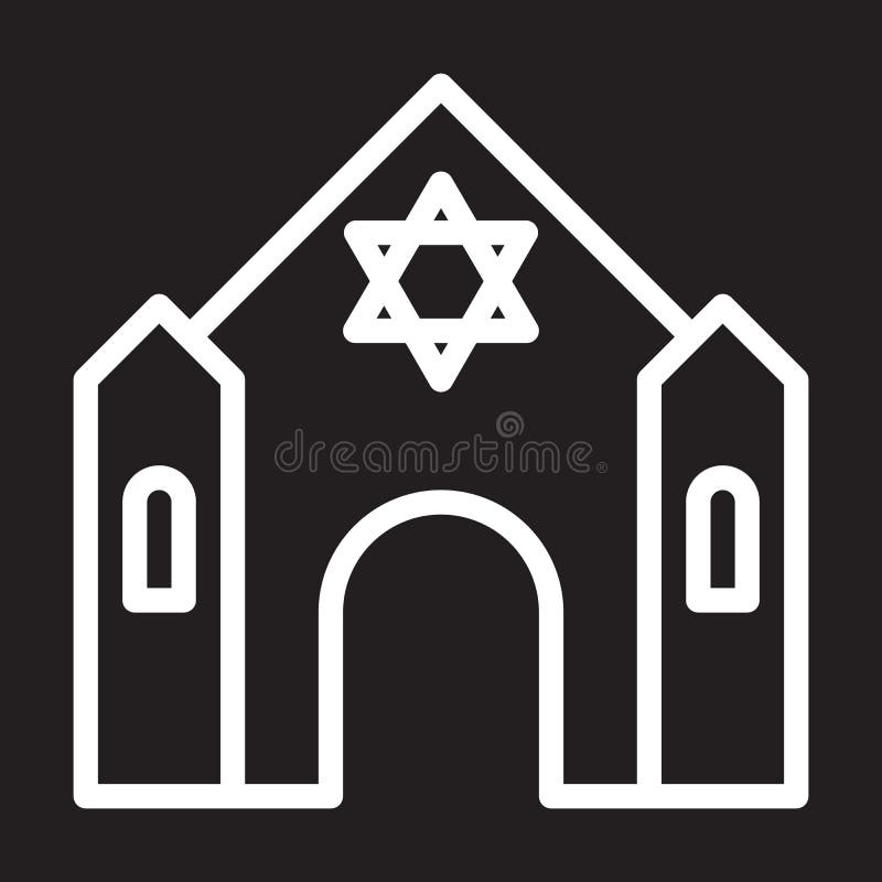 Synagogue Outline Vector Icon. Thin Line Black Synagogue Icon, Flat ...
