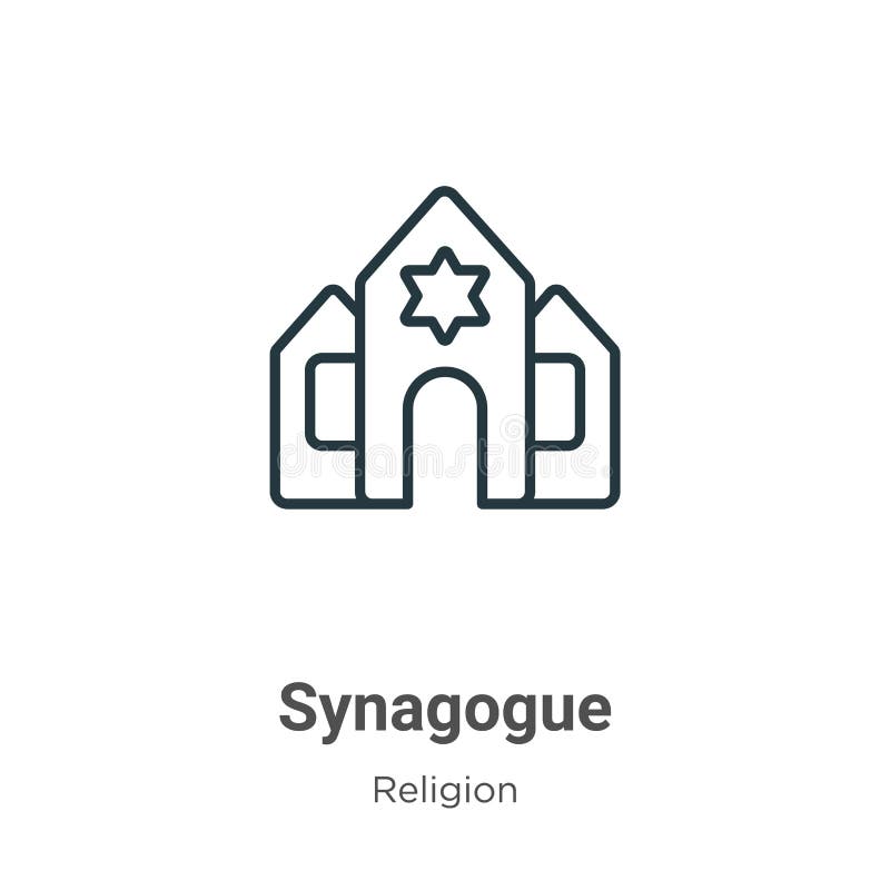 Synagogue Outline Vector Icon. Thin Line Black Synagogue Icon, Flat ...