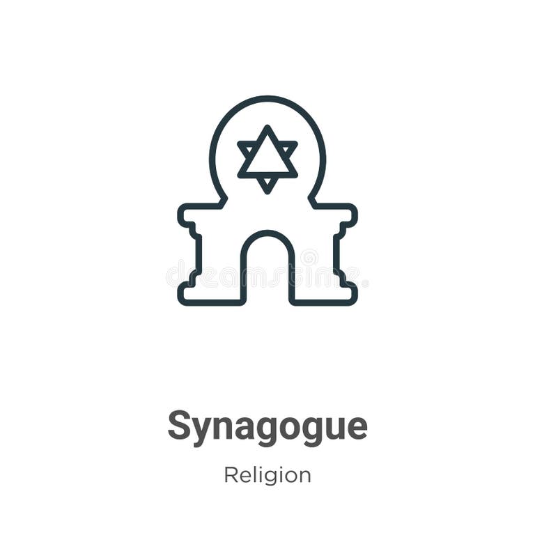 Synagogue Outline Vector Icon. Thin Line Black Synagogue Icon, Flat ...