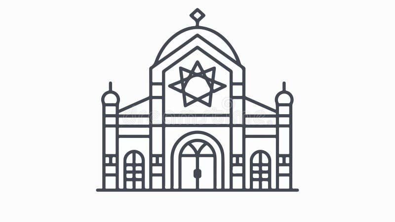 Synagogue Outline Vector Illustration for Professional Projects Stock ...
