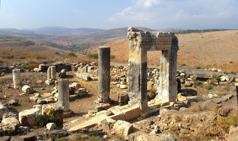 Synagogue Ruins at Mount Arbel Stock Image - Image of jesus, religion ...