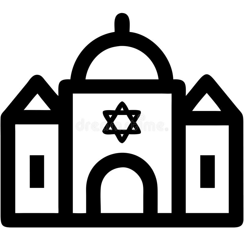 Synagogue Vector with Star of David for Religious Design and Education ...