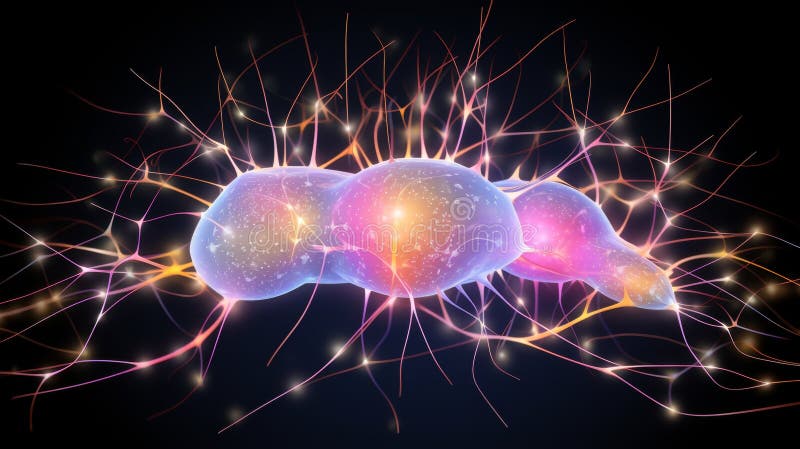 Synapse Transmission in Human Nervous System Illustration Stock Illustration - Illustration of ...