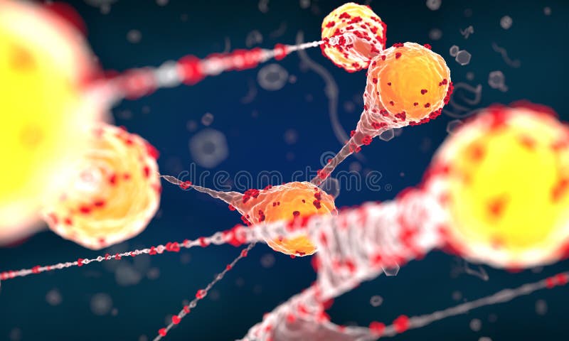 Synapses Attacked by Virus Under Microscope Stock Illustration ...