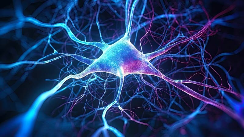 Synapses of Neural Communication in Brain Scheme. Stock Illustration ...